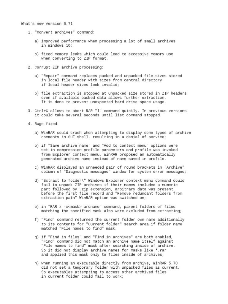 WinRar Whats New | Download Free PDF | Zip (File Format) | Computer File