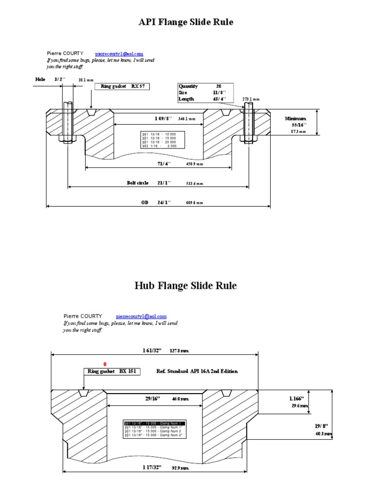 API Slide Rule (Flange & Hub) | PDF | Metalworking | Mechanical Engineering