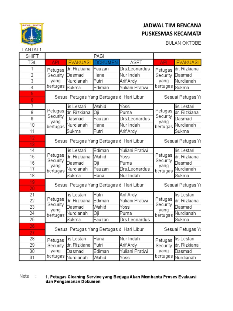 Jadwal Code Red JB | PDF