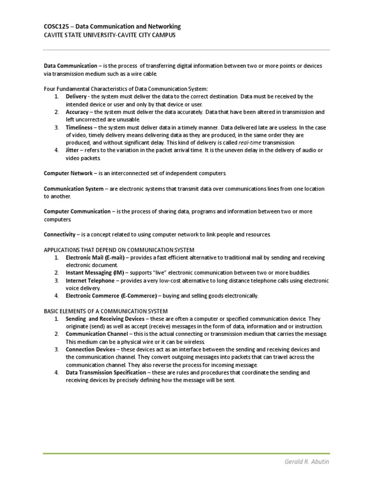 An Overview of Data Communication and Networking Fundamentals | PDF ...