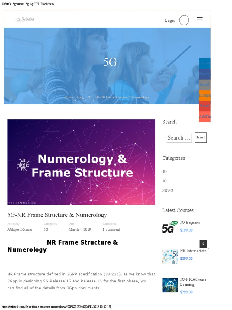 5G-NR Frame Structure & Numerology | 4 G | Orthogonal Frequency ...