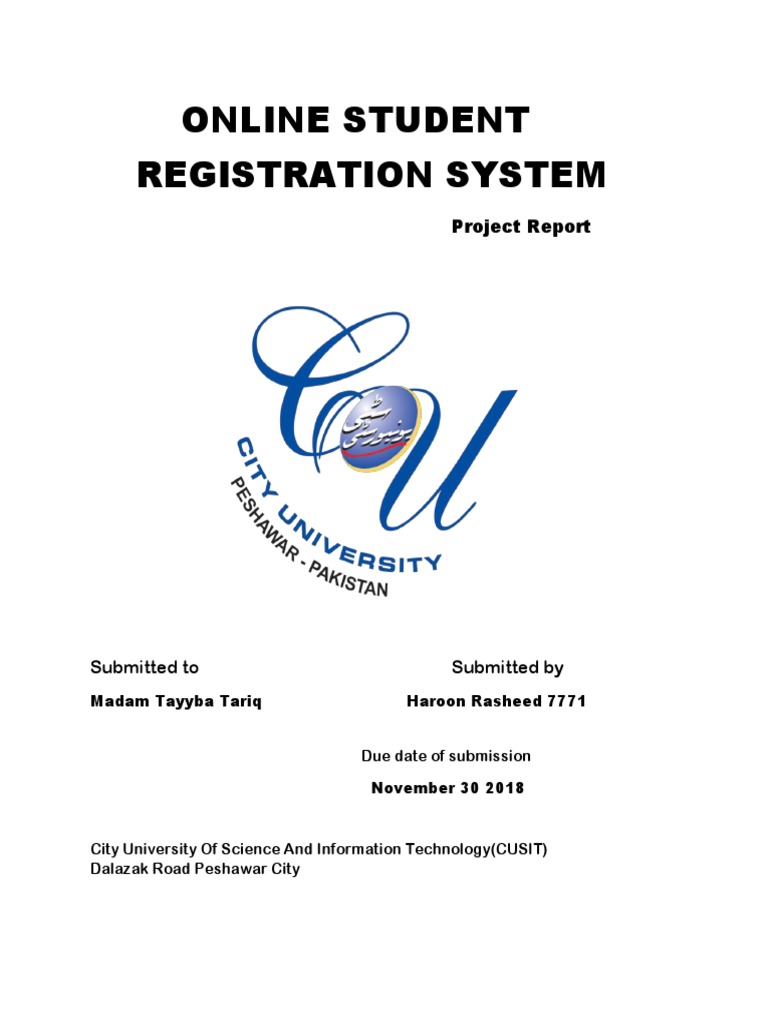 Online Student Registration System: Project Report | PDF | Databases | Information Technology