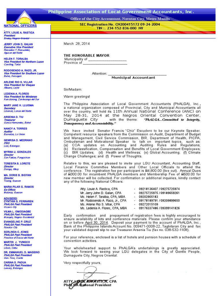 11th Anc-Invitation To Lce Mayor | PDF | Government | Business