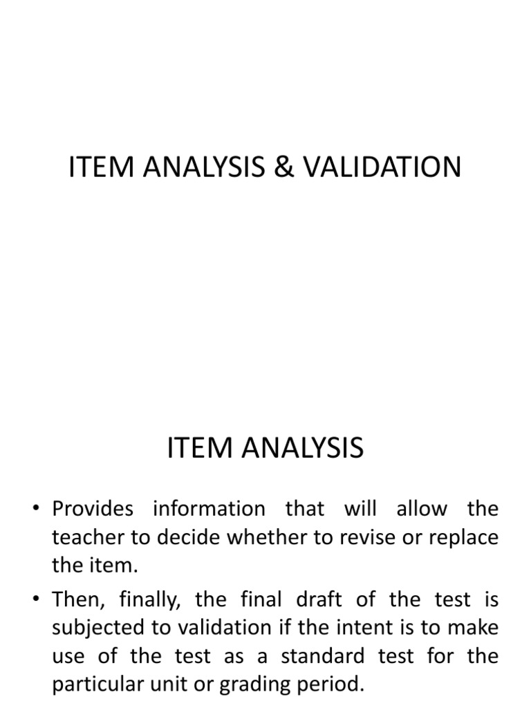 Item Analysis and Validation Guide | PDF | Evaluation Methods | Tests