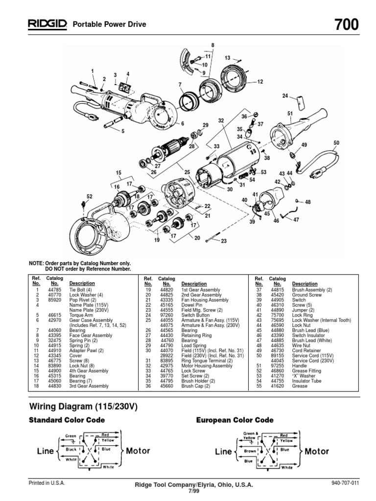 Ridgid 700 Diagrama Electrico | PDF | Screw | Equipment