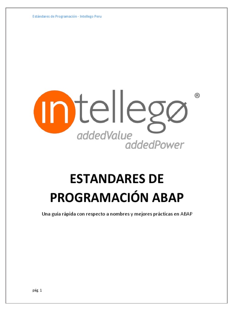 Estandares de Programación Abap v1.5 | PDF | Programación de computadoras | Programa de computadora