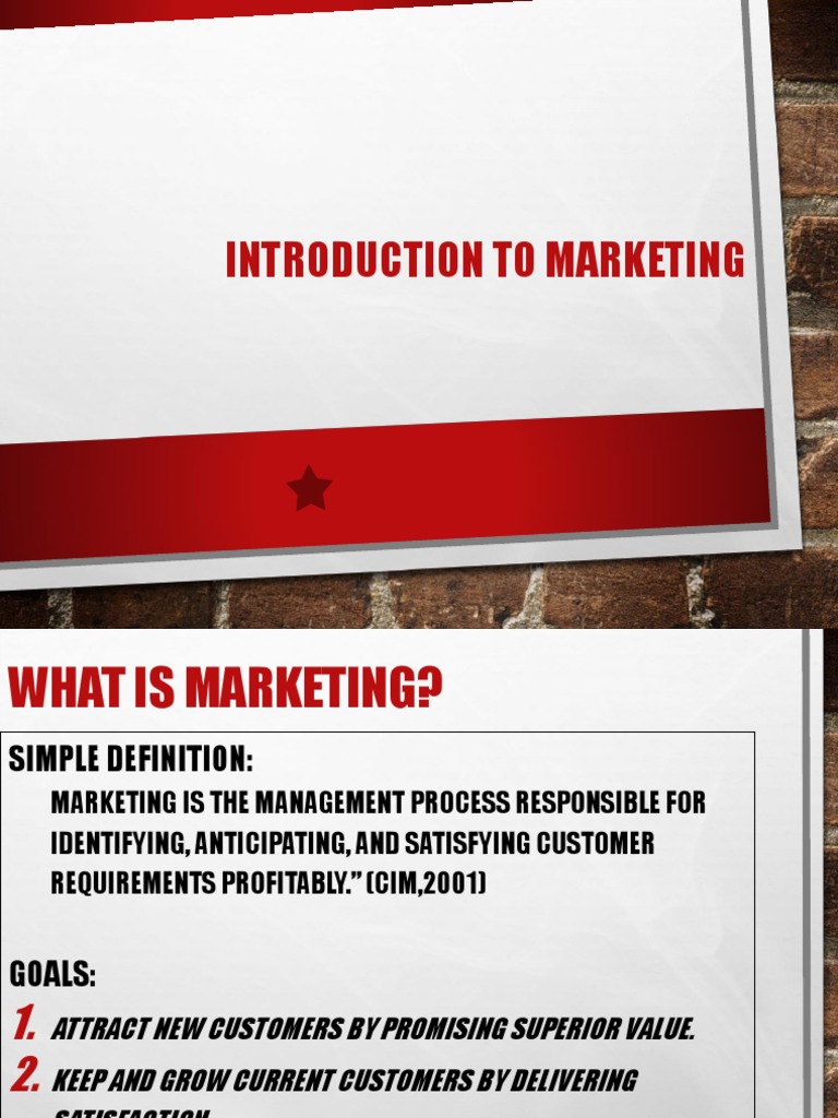 Introduction To Marketing | PDF | Market Segmentation | Marketing