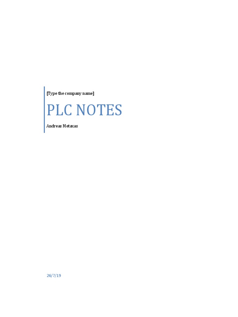 PLC Notes: (Type The Company Name) | PDF | Programmable Logic ...