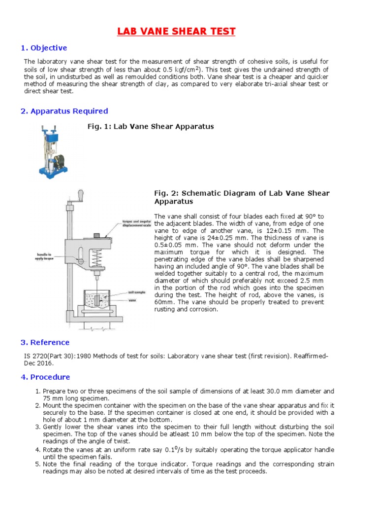 Vane Shear Test for Cohesive Soils | PDF | Torque | Mechanics