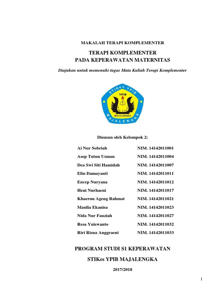 Terapi Komplementer Pada Keperawatan Maternitas PDF | PDF | Pengembangan Diri | Kesehatan Holistik