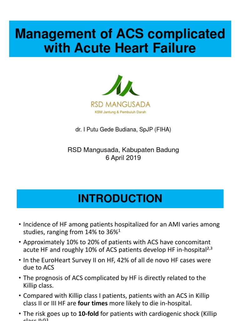 Management of ACS Complicated With Acute Heart Failure DR Budiana | PDF ...