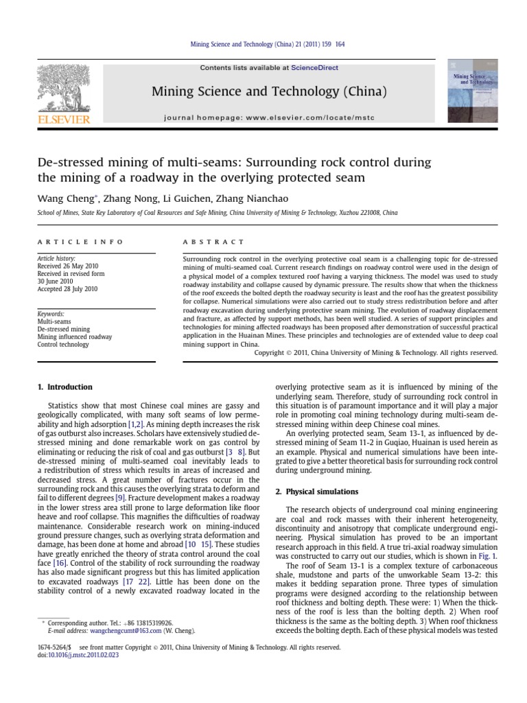 De-Stressed Mining of Multi-Seams Surrounding Rock Control During The ...