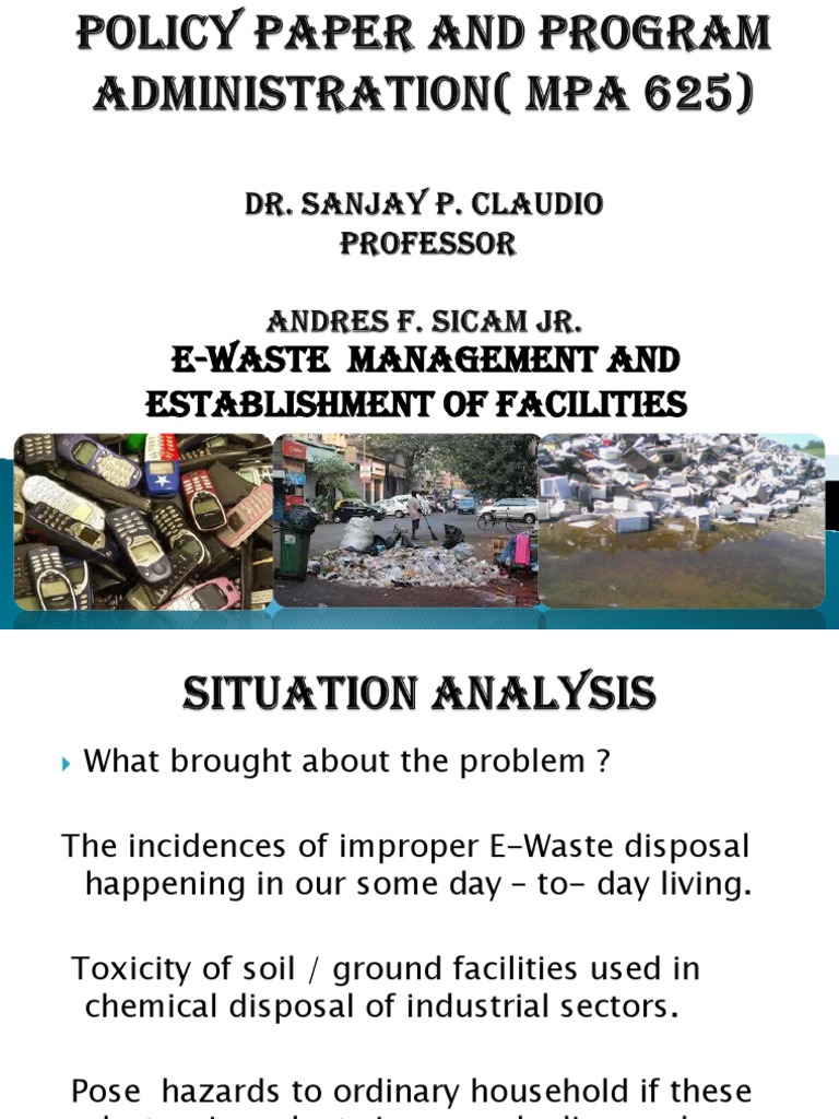 E Waste Policy Paper | PDF | Electronic Waste | Waste Management