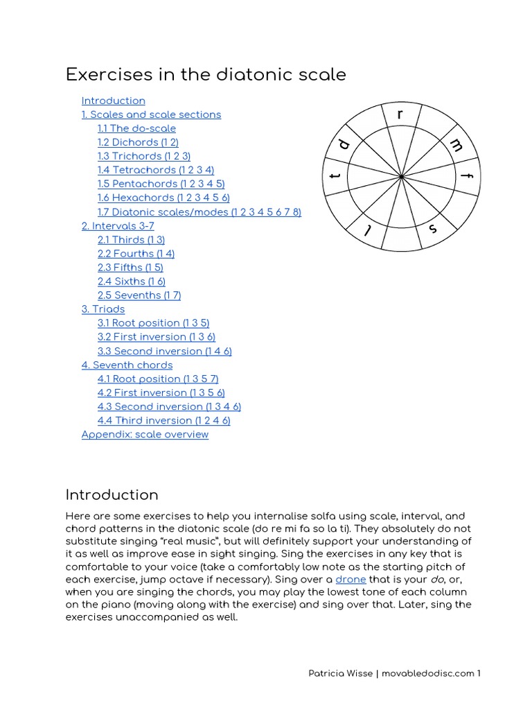 Exercises Basics The Diatonic Scale | PDF | Interval (Music) | Scale ...