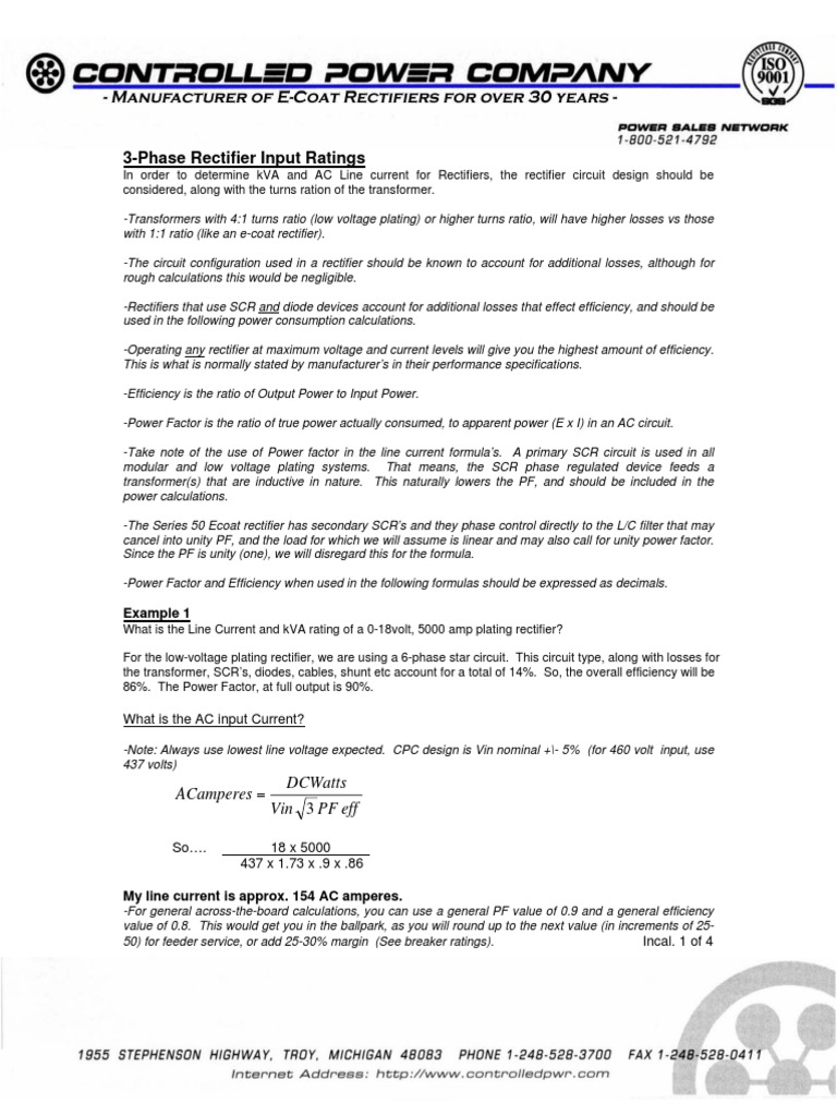 Input Calculation Rectifier | PDF | Rectifier | Electromagnetism