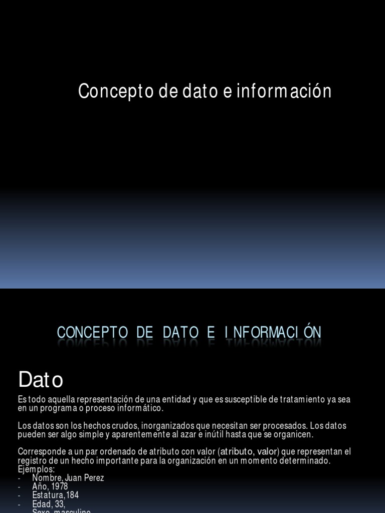 2018 - Conceptos de Dato e Información | PDF | Información | Áreas de ...