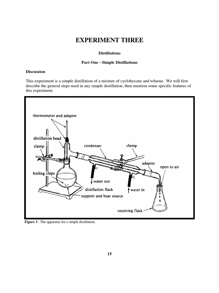 Distillation of a Cyclohexane and Toluene Mixture: Experimental ...