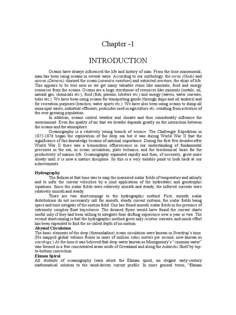 CH 1-Intro | PDF | Oceanography | Physical Oceanography