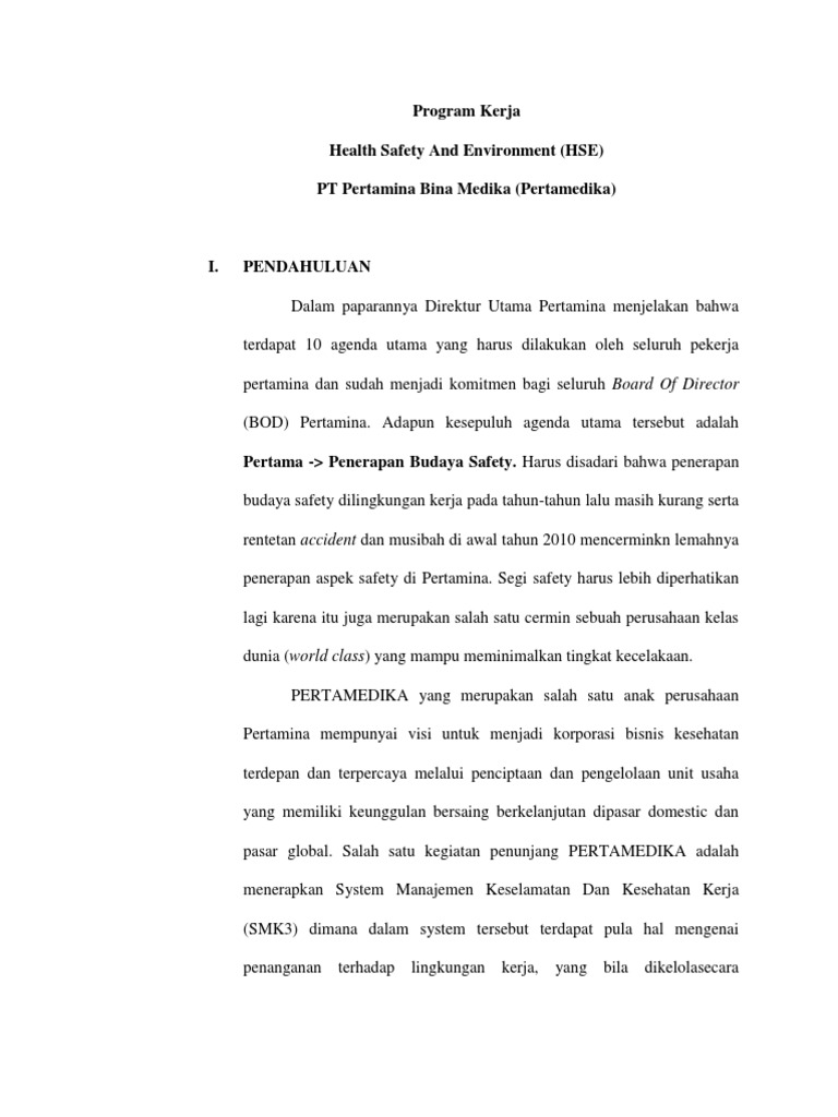 Program Kerja HSE | PDF