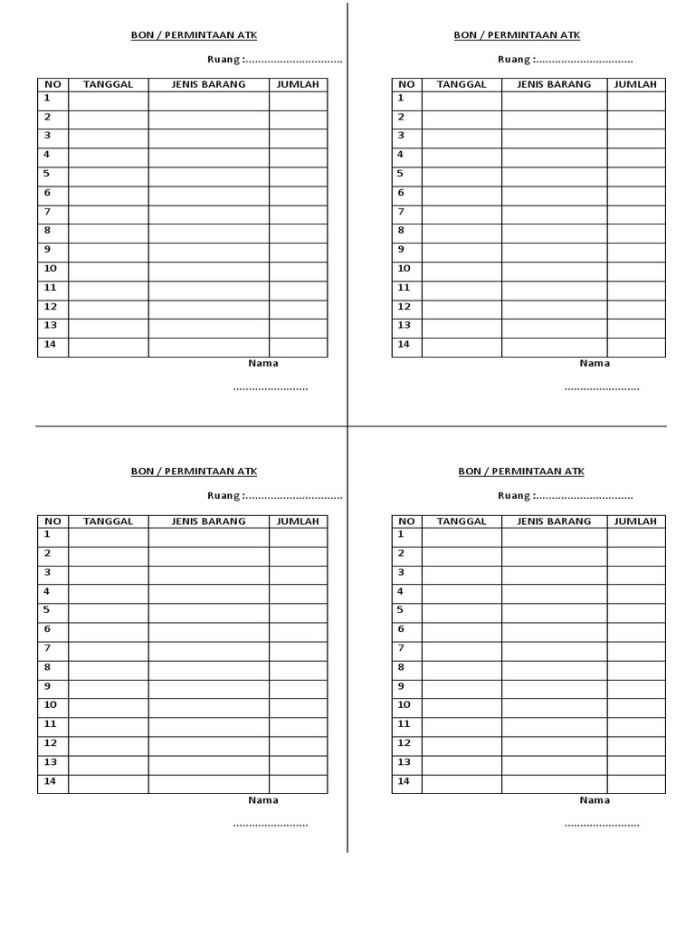 Blangko Bon | PDF