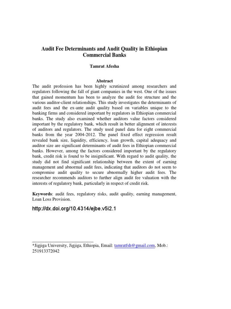 How To Determine Audit Fee | PDF | Market Liquidity | Banks