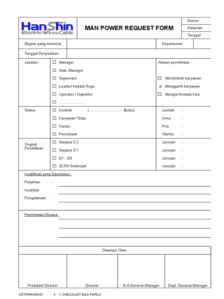 Form Man Power Requisition | PDF