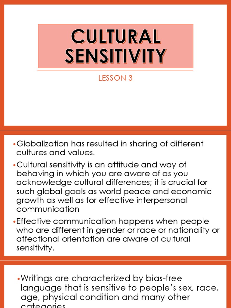 Chapter 1 - Lesson 3 (Culture Sensitivity) | Gender | Gender Studies