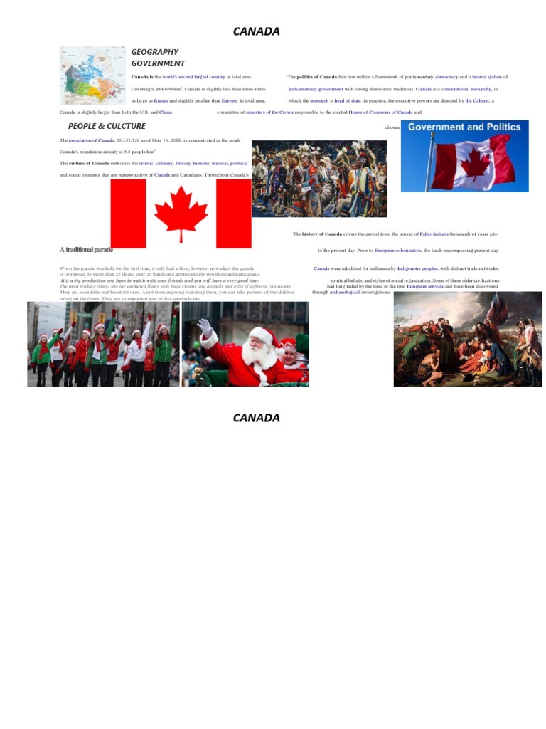 Canada: Geography Government | PDF | Canada | Social Institutions