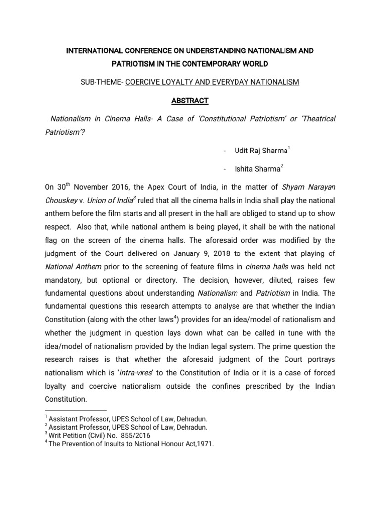 Abstract International Conference Nlu Delhi - As A Sample To Students | PDF