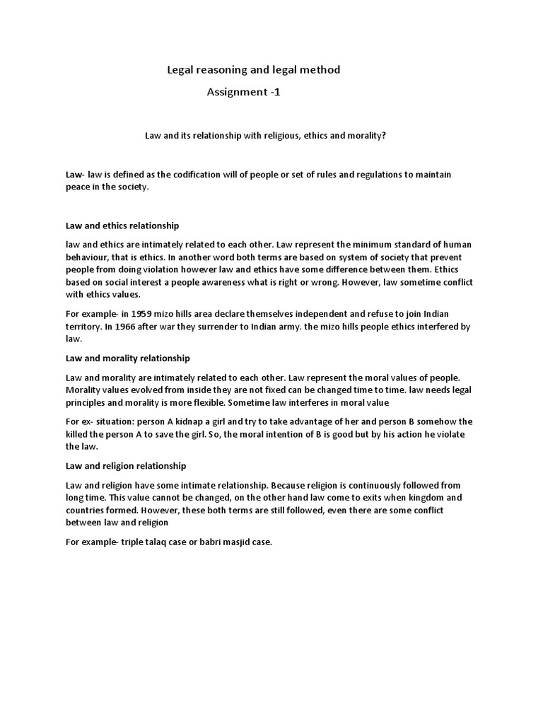 Legal Reasoning and Legal Method | PDF | Morality | Value (Ethics)