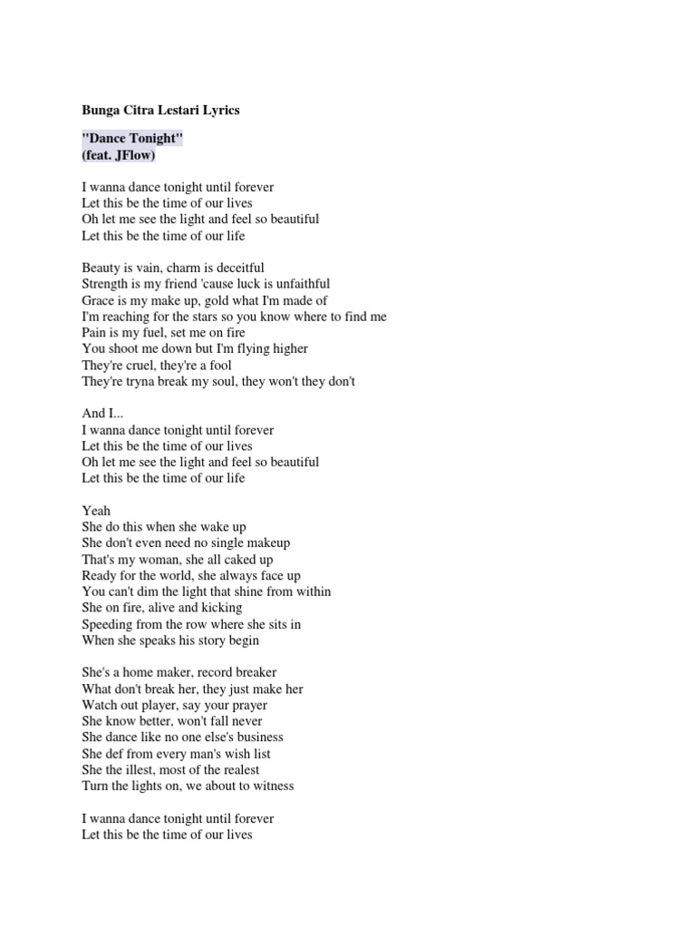 Bunga Citra Lestari Lyrics | PDF