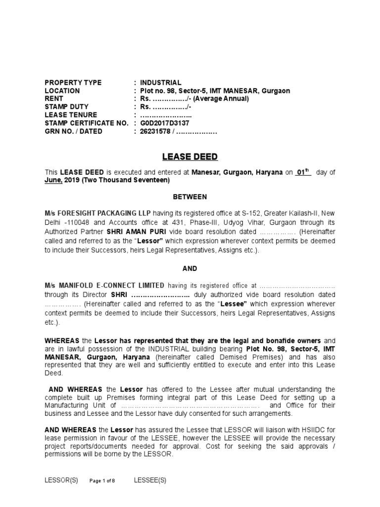 Draft of Lease Agreement | PDF | Lease | Taxes
