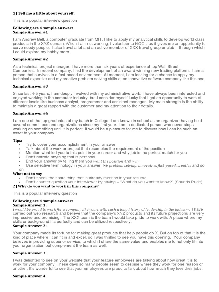 Want The Position Why Problem Solving, Innovative, Fast-Paced, Creative ...