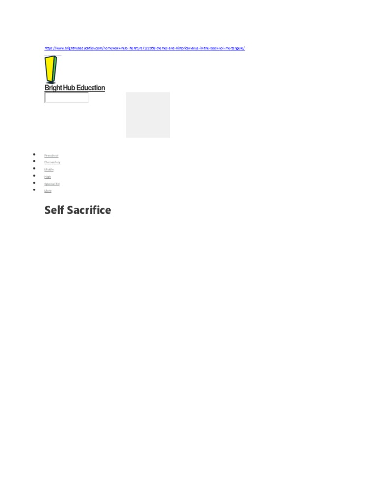 Self Sacrifice: Bright Hub Education | PDF