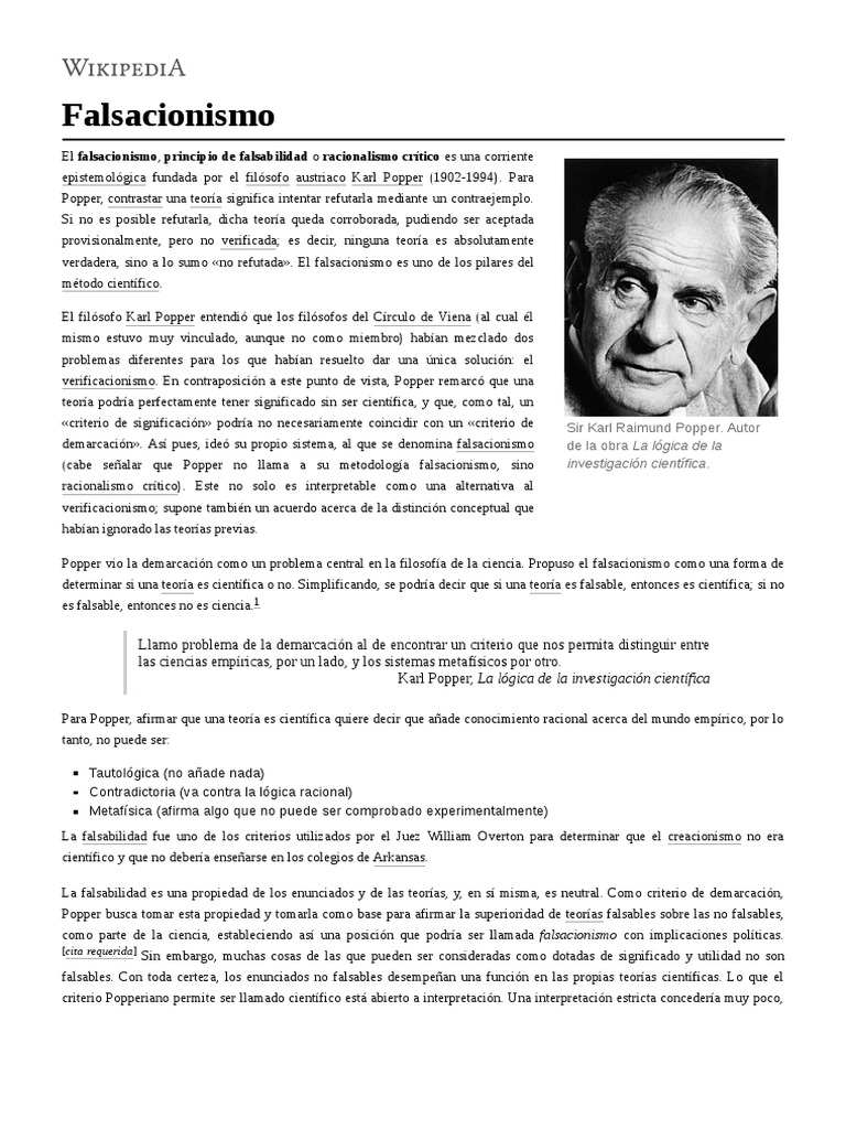 Falsacionismo | PDF | Karl Popper | Science