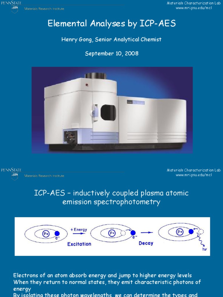 Elemental Analyses by ICP-AES: Henry Gong, Senior Analytical Chemist ...