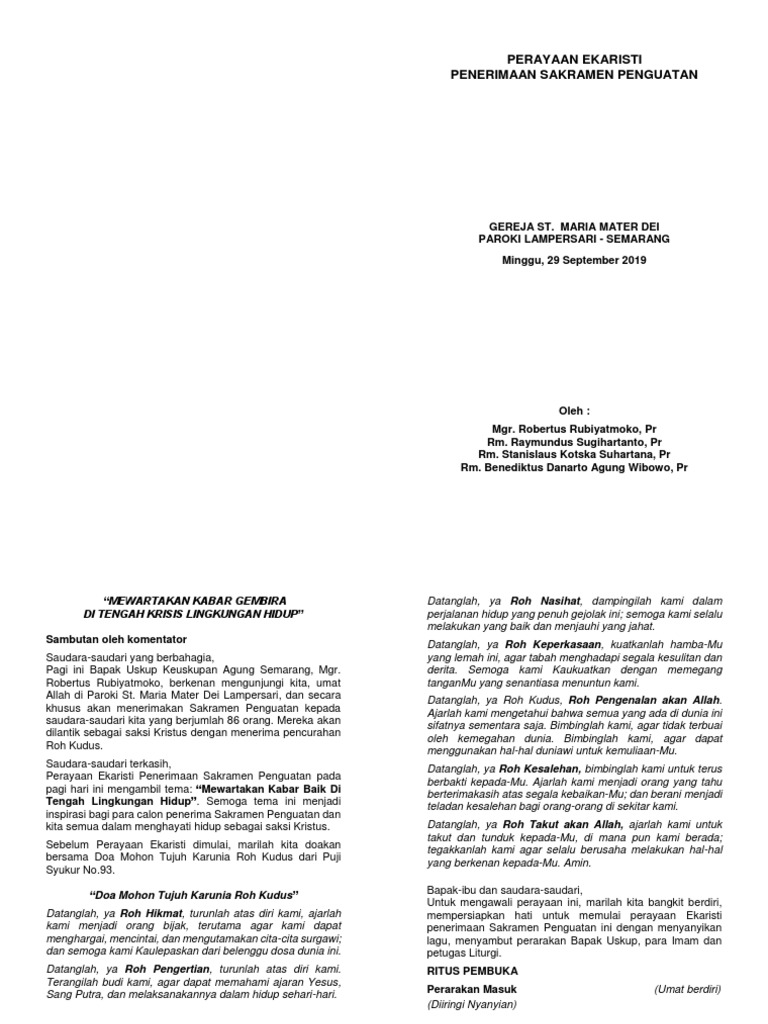 Teks Misa Krisma (Sudah Direvisi) | PDF