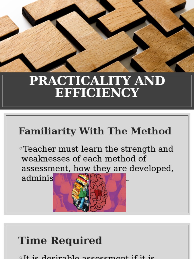 Practicality and Efficiency | PDF | Educational Assessment ...