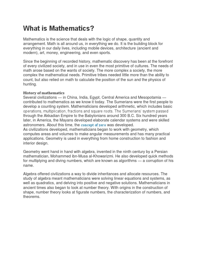 What Is Mathematics? | PDF