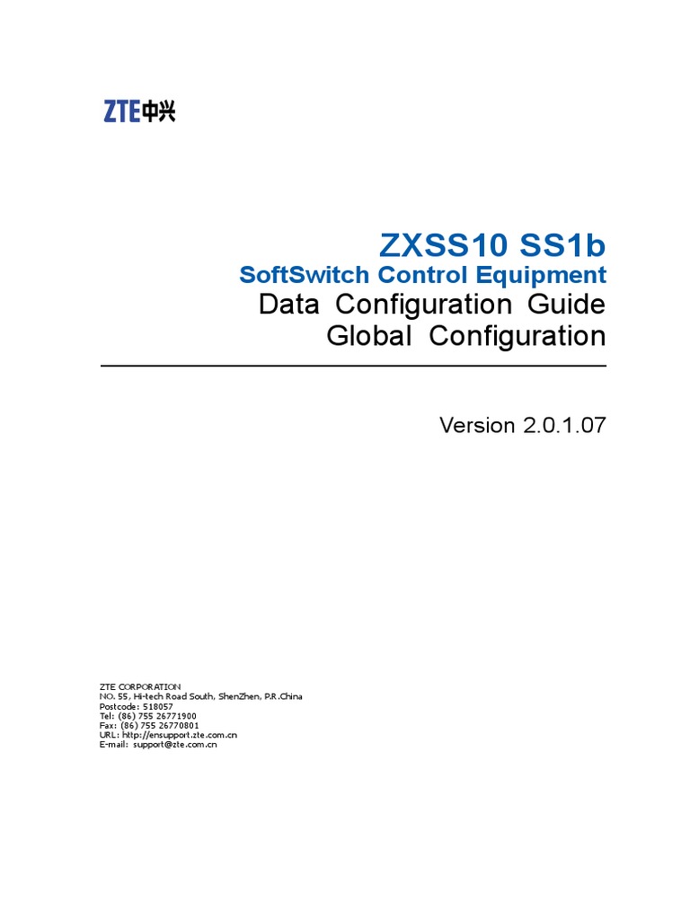 ZXSS10 SS1b: Data Configuration Guide Global Configuration | PDF ...