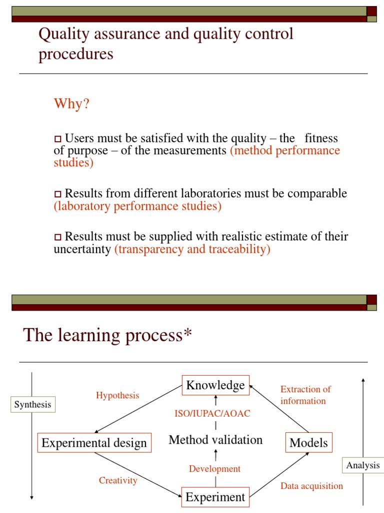 Quality Assurance and Quality Control Procedures | PDF
