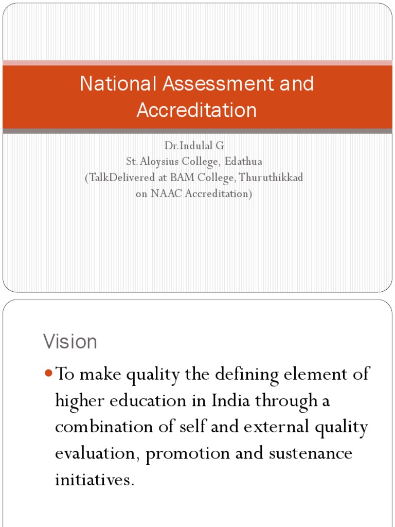 National Assessment and Accreditation | PDF | Educational Assessment ...