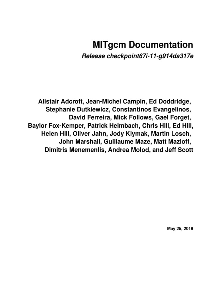 Manuale MITgcm PDF | PDF | Pressure | Continuum Mechanics