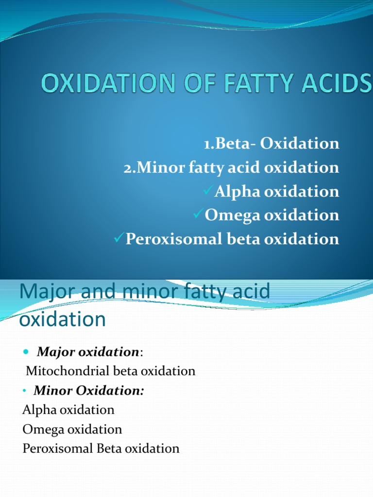 Fatty Acid Oxidation Overview | PDF | Citric Acid Cycle | Diet & Nutrition