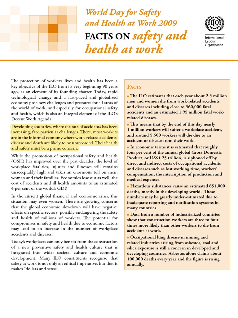 Ilo Facts On Safety PDF | PDF | Occupational Safety And Health | Economies