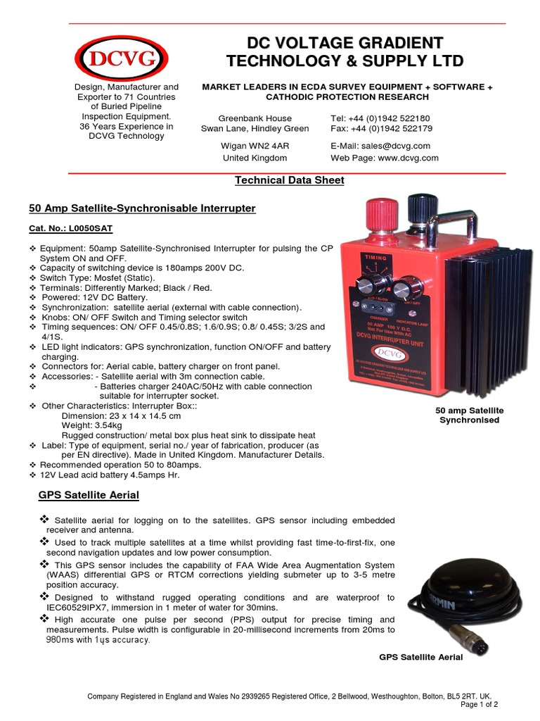 Technical Data Sheet - 50amp Satellite Synchronised Interrupter-2017 ...