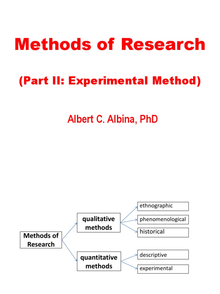 Types of Experimental Research Approaches | PDF | Design Of Experiments ...