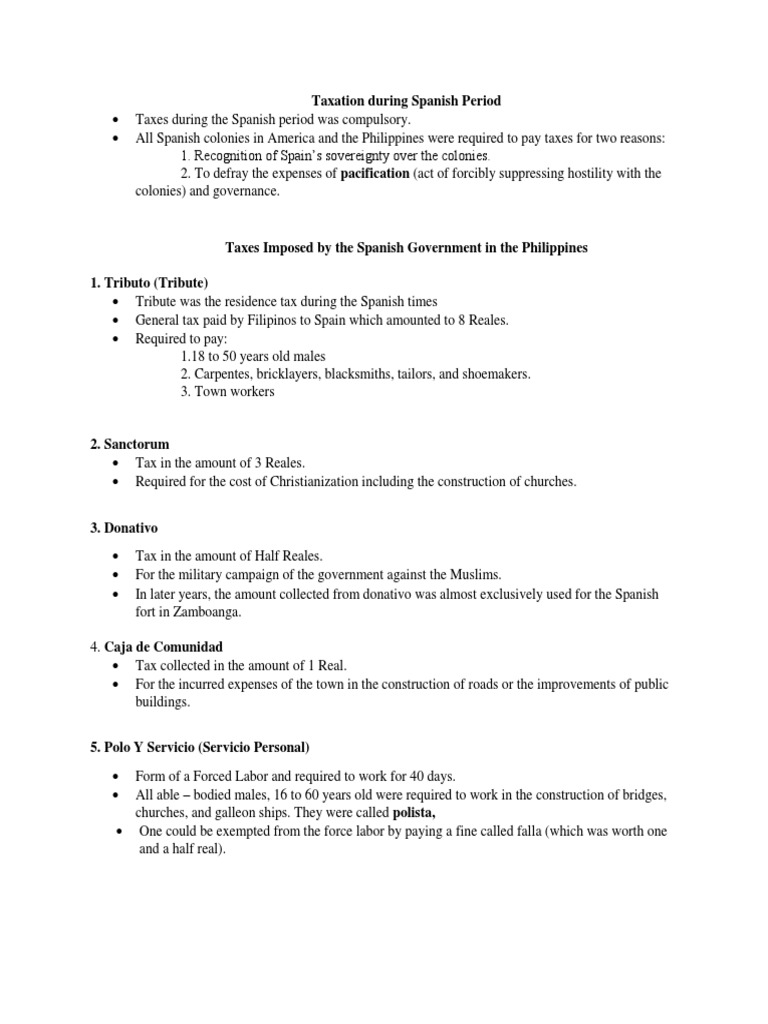 Spanish Period and Tax Reform of 1884 | PDF | Taxes | Spain