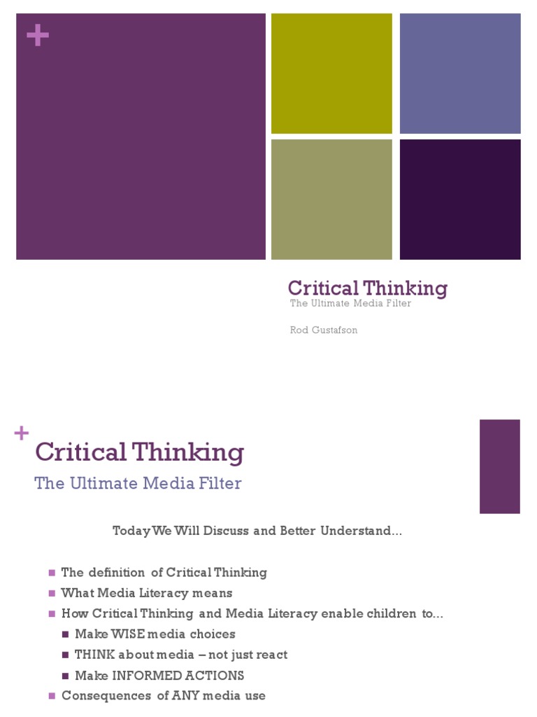 Critical Thinking & Media Literacy Guide | PDF | Mass Media | Literacy