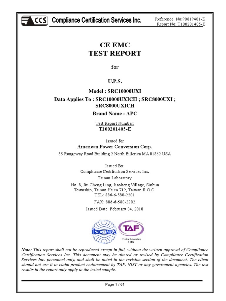 Ce Emc Test Report | PDF | Electrostatic Discharge | Electrical Engineering